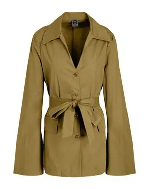 8 BY YOOX Organic Cotton Belted Chemisier Shirt - Green
