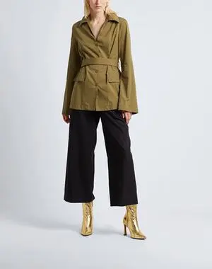 8 BY YOOX Organic Cotton Belted Chemisier Shirt - Green