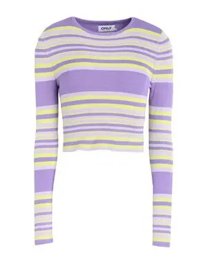 Only Striped Knit Sweater - Purple