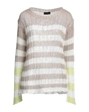 ROBERTO COLLINA Striped Lightweight Knit Sweater - Beige