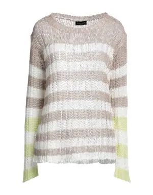 ROBERTO COLLINA Striped Lightweight Knit Sweater - Beige