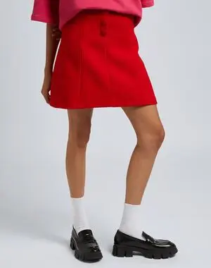 8 BY YOOX Felt High-waist Mini Skirt