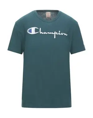 Champion Man T-shirt Black Size L Cotton Deep Jade