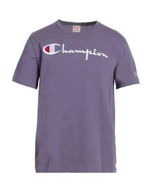 Champion Man T-shirt Black Size L Cotton Purple