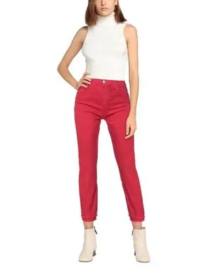 TWINSET Skinny Fit Jeans With Fringed Hem - Red