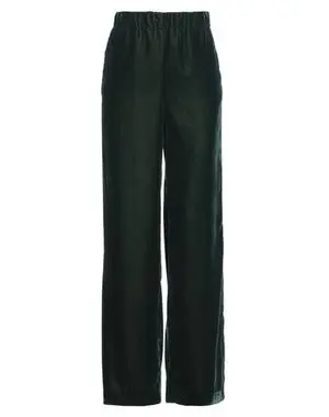 CARACTÈRE Velvet Wide Leg Pants - Dark Green
