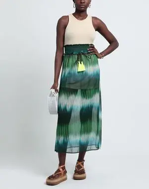 PEPITA Flared Maxi Skirt - Green