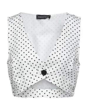 VANESSA SCOTT Polka-dot Crop Top - White