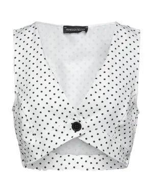 VANESSA SCOTT Polka-dot Crop Top - White