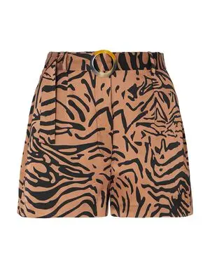 DE LA VALI Zebra Striped High-waisted Shorts