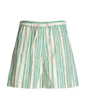 8 BY YOOX Cotton Wide Leg Striped Shorts