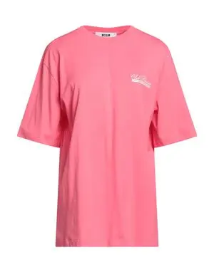 MSGM Cotton T-shirt With Print - Pink