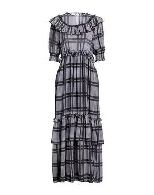 5RUE Tartan Pattern Maxi Dress - Grey