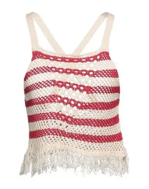 VICOLO Acrylic Knit Crop Top - White