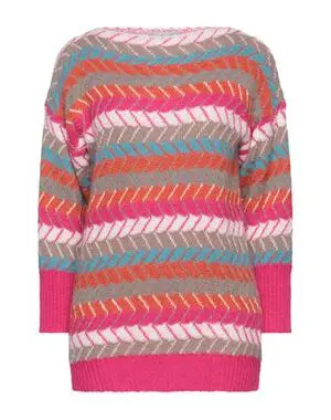 CROCHÈ Multicolor Patterned Sweater - White