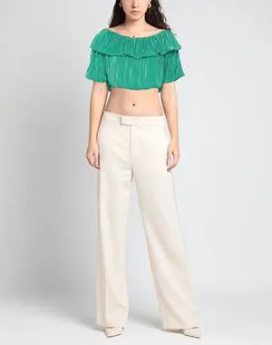 VANESSA SCOTT Ruched Woven Top - Green