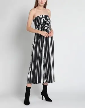 TWENTY EASY BY KAOS Striped Jumpsuit - Black