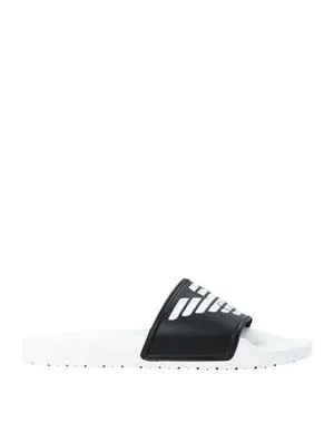 Emporio Armani EMPORIO ARMANI Two-Tone PVC Pool Slides With Logo Black