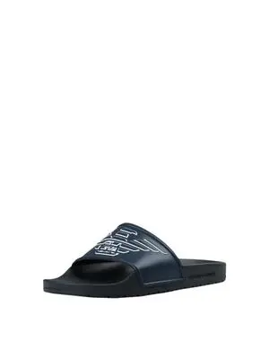 Emporio Armani Two-tone Pvc Pool Slides With Logo - Navy