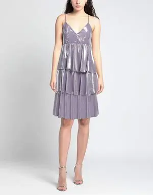 VICOLO Metallic Tiered Mini Dress