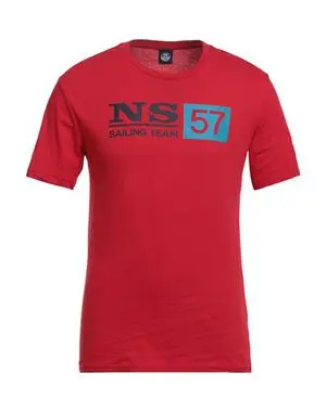 NORTH SAILS Man T-shirt Black Size S Cotton Red