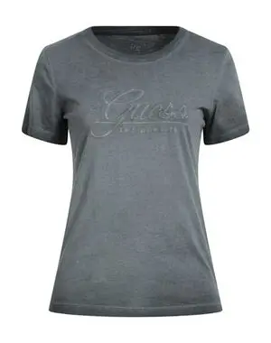Guess Logo-Print Jersey T-Shirt Grey