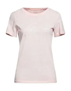 Guess Logo-Print Jersey T-Shirt Light Pink