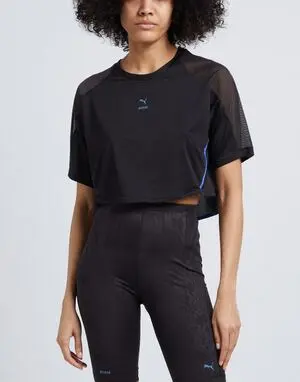 PUMA X KOCHÉ Logo-print Cropped T-shirt