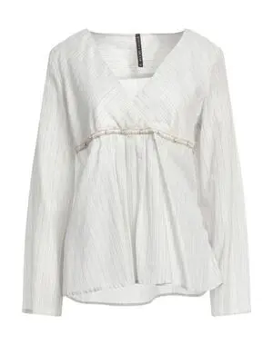 MANILA GRACE Striped Woven Top - Sky Blue