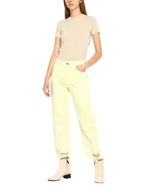 VICOLO Pastel Cotton Mom Jeans - Yellow