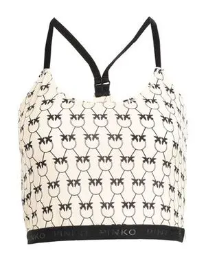 Pinko Logo-Print Crop Top Beige