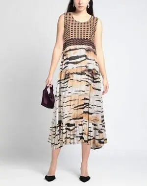 ICONIQUE Tiger-print Woven Midi Dress