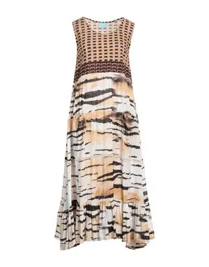 ICONIQUE Tiger-print Woven Midi Dress