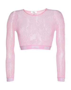 Gcds Cropped Jersey Top - Pink