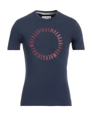BIKKEMBERGS Man T-shirt Grey Size M Cotton, Elastane Navy
