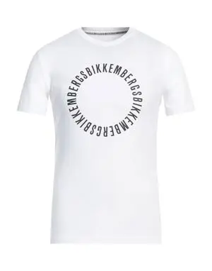 BIKKEMBERGS T-shirt Size Cotton, Elastane - White