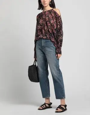 VICOLO Floral Print Crepe Top