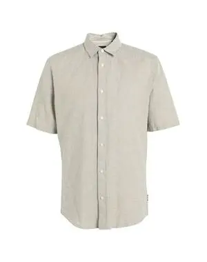 ONLY & SONS Man Shirt Beige Size M Cotton, Linen Sage Green