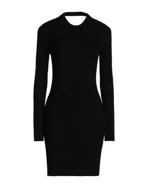 SEMICOUTURE Mini Bodycon Ribbed-Knit Dress Black