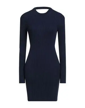 SEMICOUTURE Mini Bodycon Ribbed-Knit Dress Navy