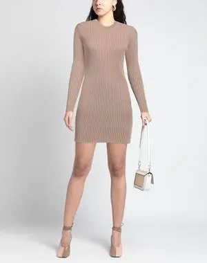 SEMICOUTURE Mini Bodycon Ribbed-knit Dress - Pink