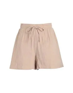 PIECES Relaxed Fit Cotton Shorts - Beige