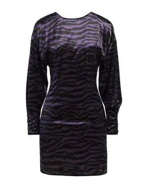 SUOLI Mini Zebra-print Velvet Dress