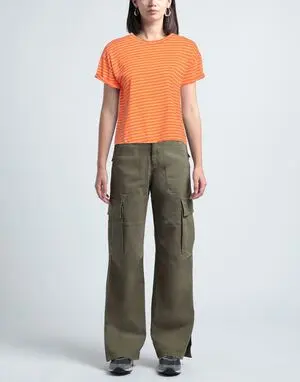 VICOLO Striped Jersey T-shirt - Orange