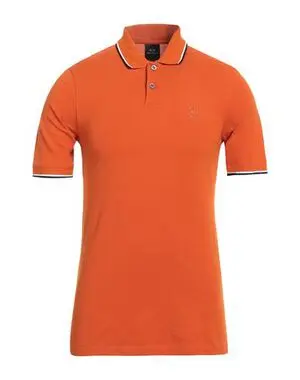 Armani Exchange Man Polo Shirt Sky Blue Size S Cotton, Elastane Orange