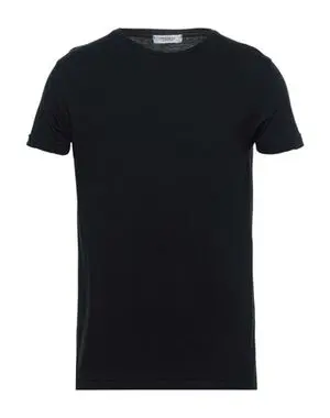Crossley Man T-shirt Mandarin Size L Cotton, Cashmere Black