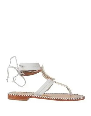 HADEL Thong Sandal With Appliqués - White