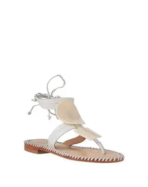 HADEL Thong Sandal With Appliqués - White