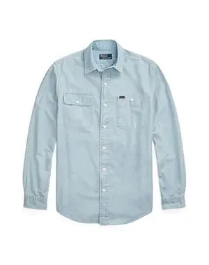 Polo Ralph Lauren Classic Fit Indigo Chambray Shirt Shirt Size Cotton
