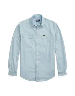 Polo Ralph Lauren Classic Fit Indigo Chambray Shirt Shirt Size Cotton